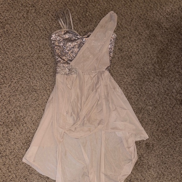 Weissman | Costumes | Weissman Cream Asymmetrical Embellished Dance ...